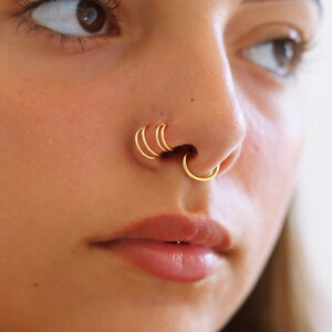 Double Hoop Nose Ring Gold Nose Ring Hoop Sterling Silver - Etsy