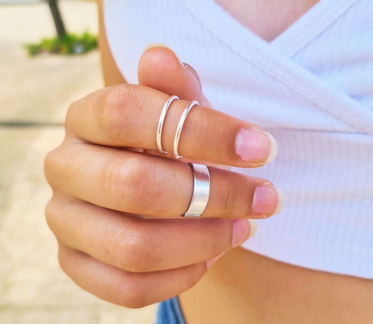 Silver Knuckle Ring Set of 3 Above the Knuckle Rings Stacking | Etsy
