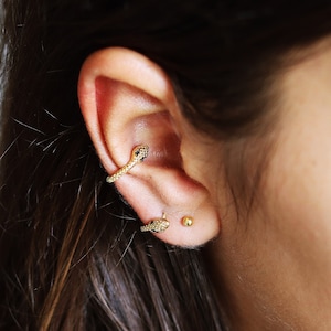 Snake Conch Earring, Cartilage Earring, Conch Hoop Earring, Conch ...