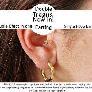 Tragus Earring, Tragus Hoop Earring in Sterling Silver Gold or Rose ...