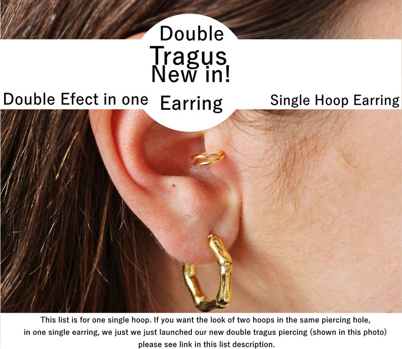 Tragus Earring Tragus Hoop Earring in Sterling Silver Gold or - Etsy UK