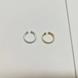 Sterling Silver Fake Septum Ring Fake Piercing Gold Faux | Etsy