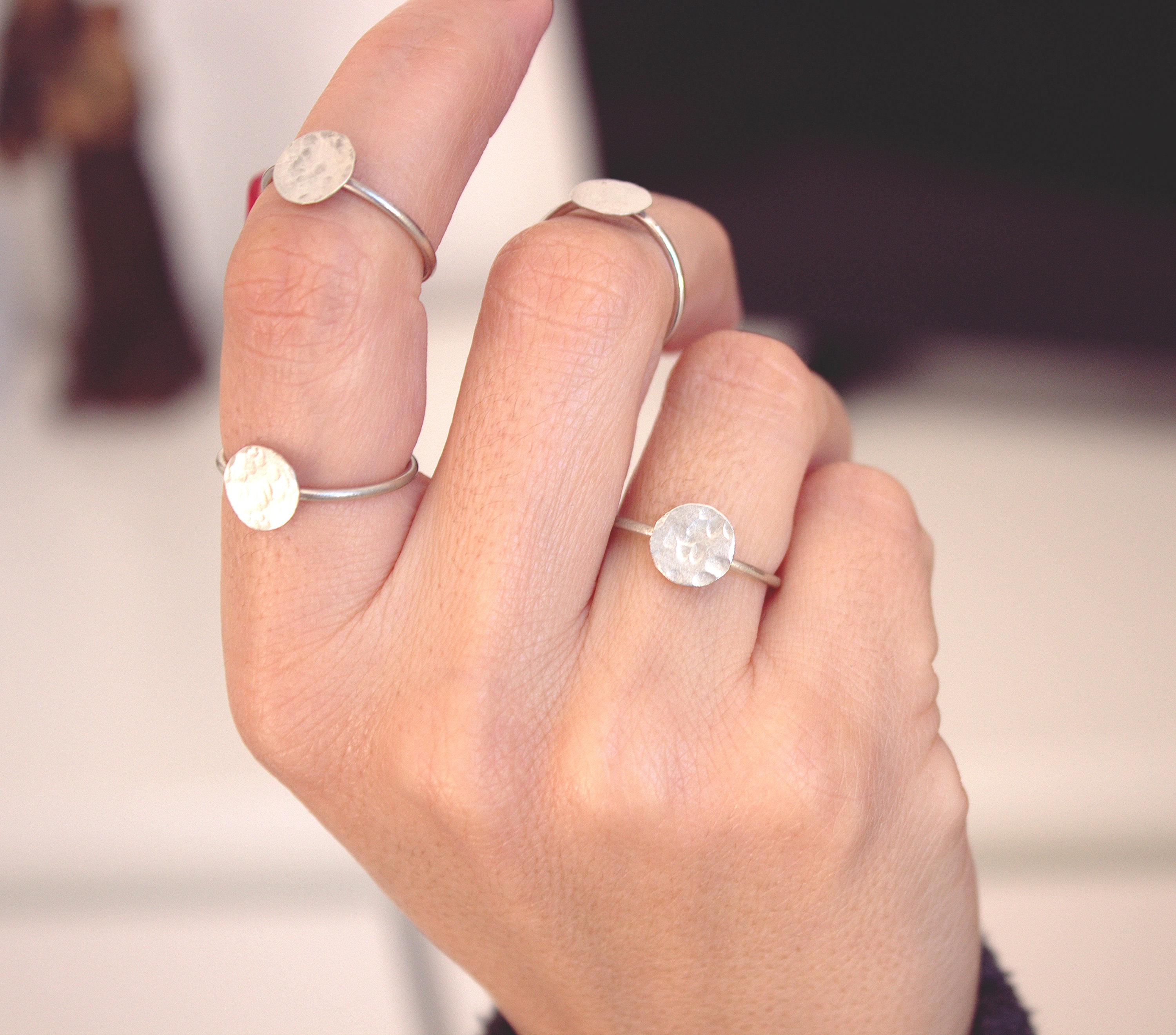 Full Moon Ring Moon Phases Sterling Silver Ring Rose Gold - Etsy