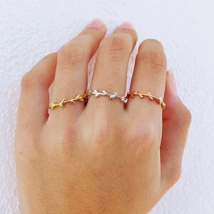 Leaf Nature Ring, Dainty Gold Ring, Minimalist Ring - Etsy
