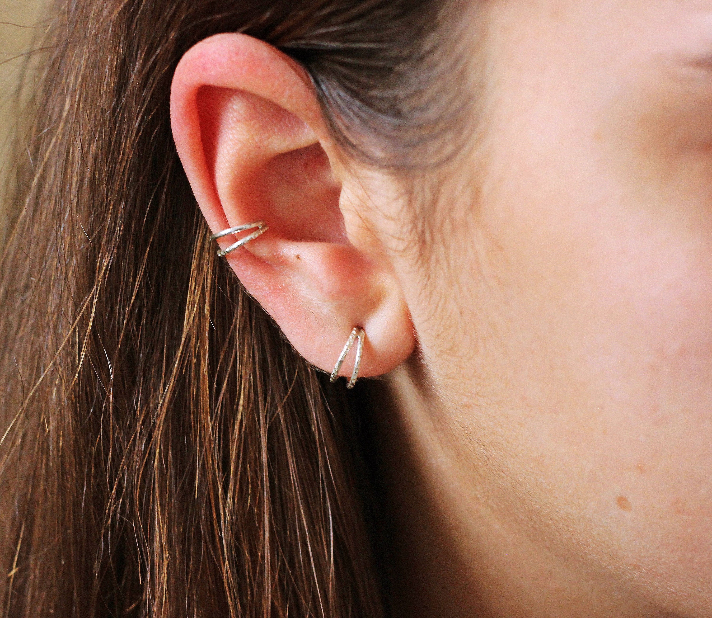 Double Conch Hoop Gold Conch Piercing Cartilage Earring - Etsy UK