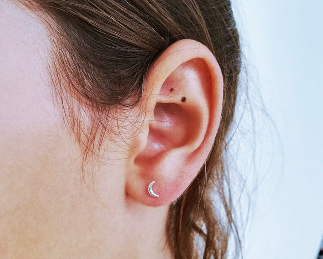 Moon Earrings, Minimalist Earrings, Celestial Jewelry, Best Friend Gift ...