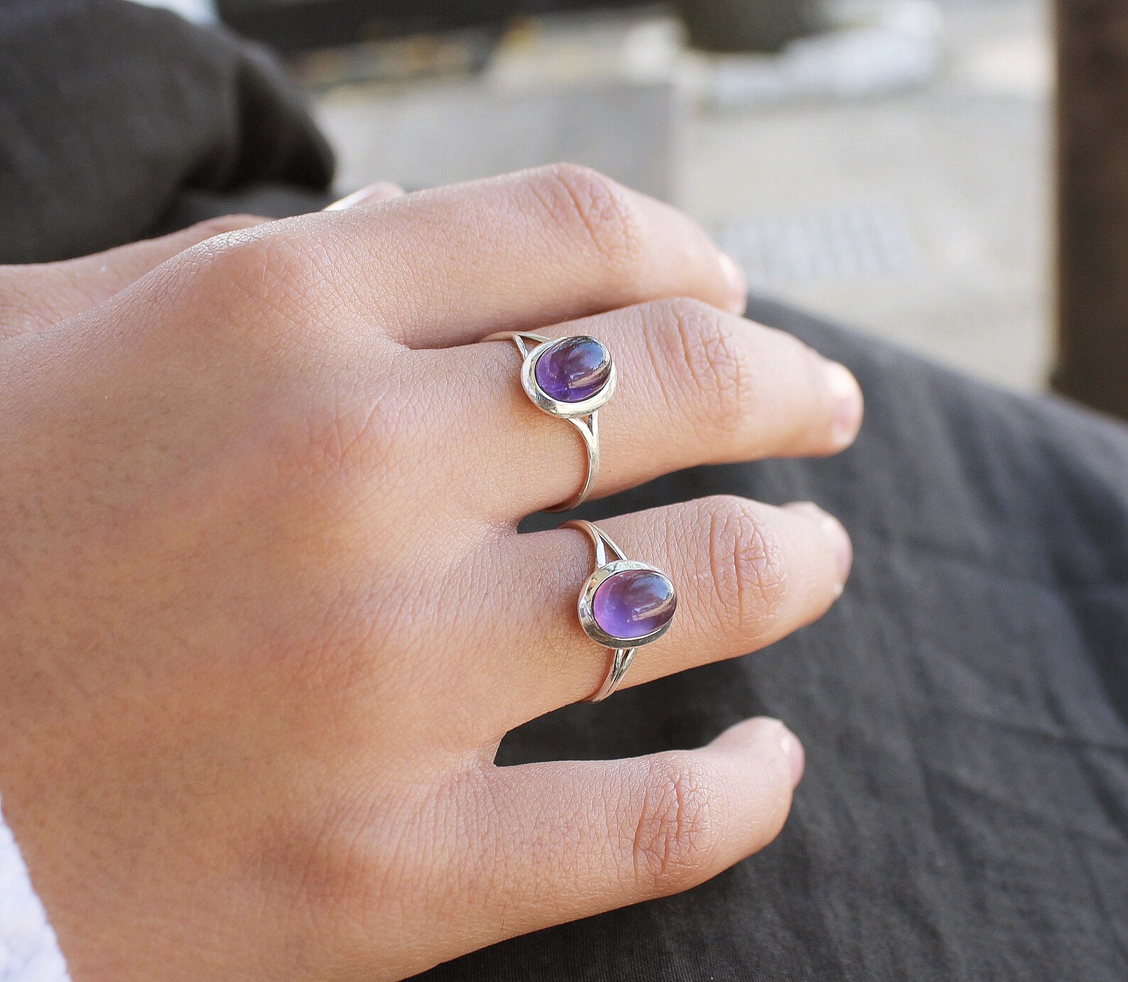 Amethyst Ring February Birthstone Ring Purple Natural | Etsy