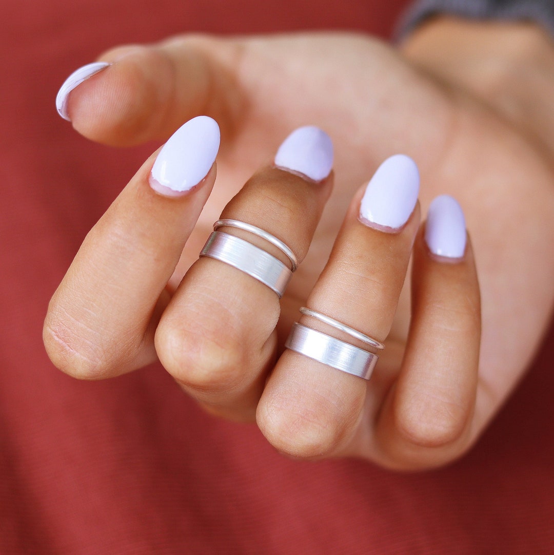 Stackable Midi Ring Silver Knuckle Ring Stackable Ring Set Silver Ring ...