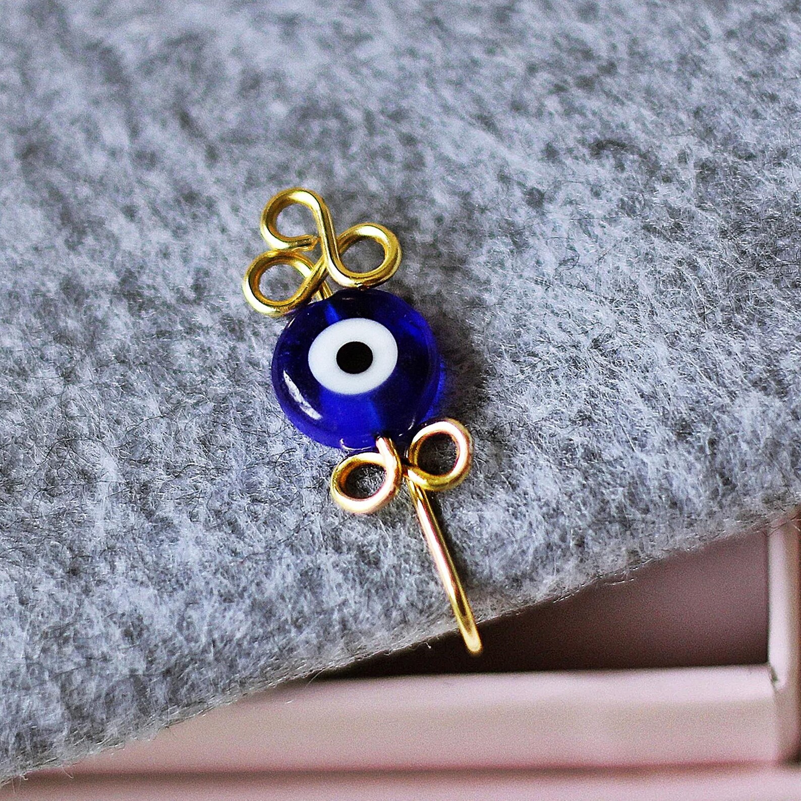 Evil Eye Nose Cuff , Gold Nosecuff, No Piercing Needed , Pierceless ...