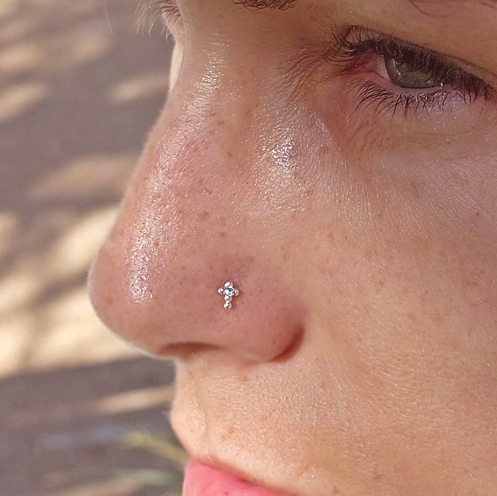 Teeny Tiny Nose Stud Crystal Nose Piercing Sterling Silver - Etsy