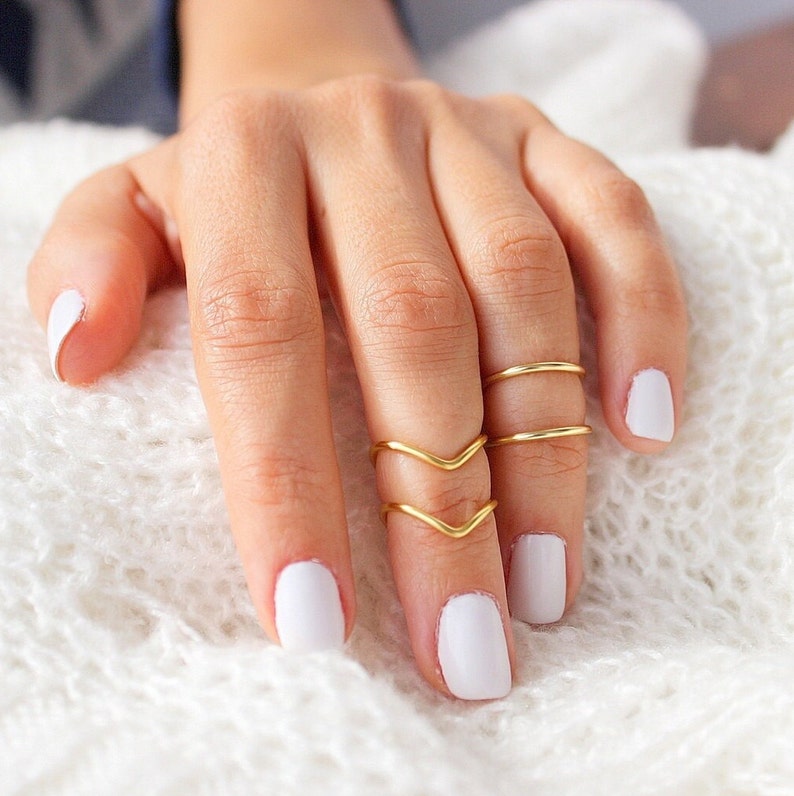 4 Gold Knuckle Ring Set Above the Knuckle Rings Stacking - Etsy