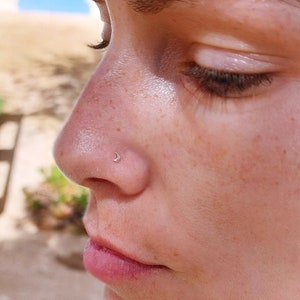 Tiny Moon Nose Stud, Tiny Nose Stud, Moon Nose Ring, Small Moon Nose ...