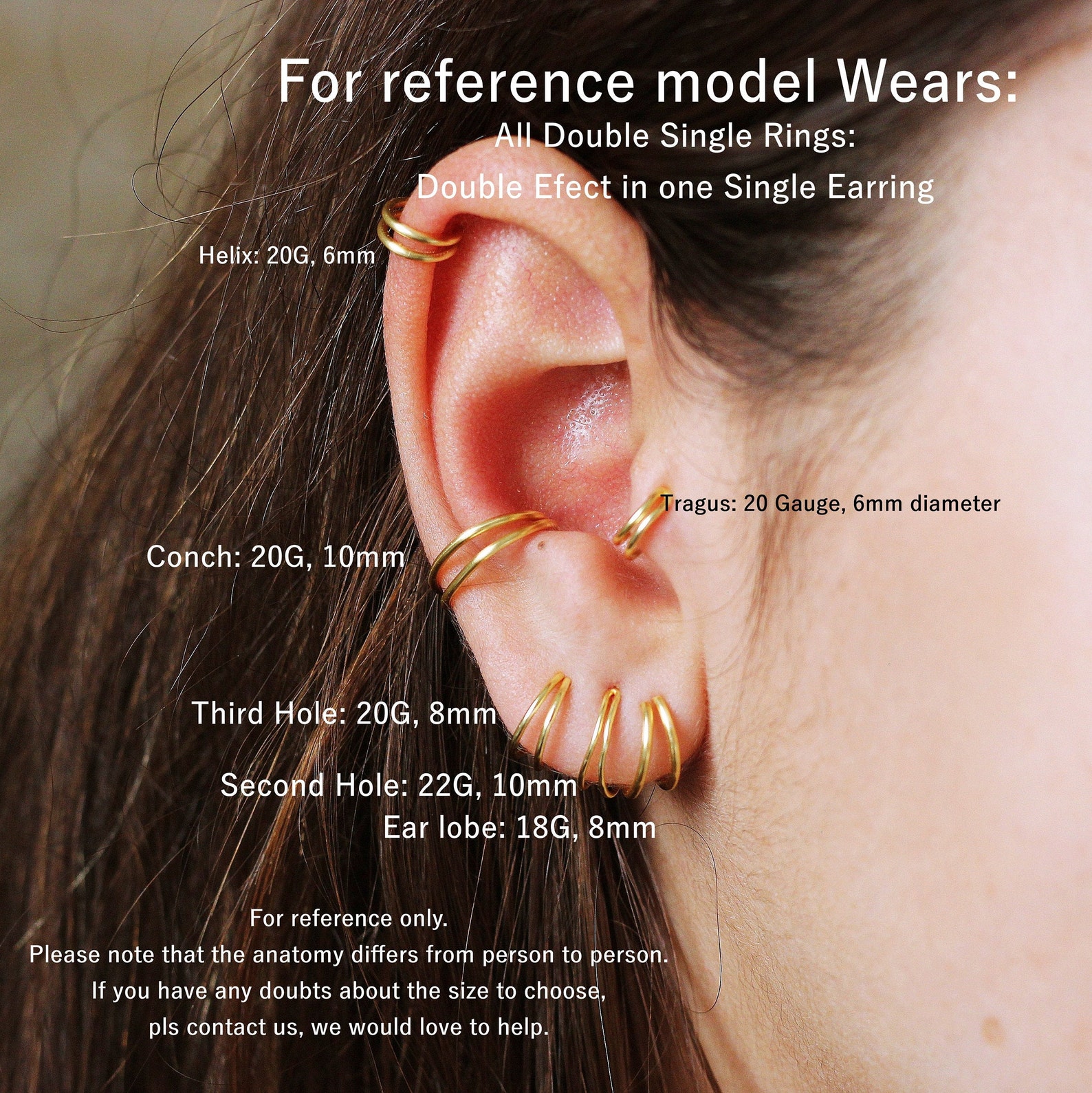 Double Helix Piercing Helix Earring Hoop Tiny Cartilage - Etsy