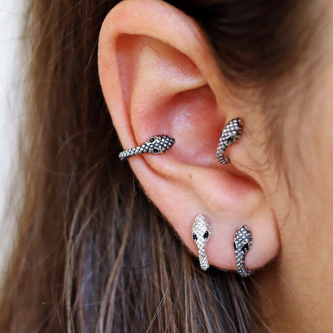 Snake Conch Earring Cartilage Earring Conch Hoop Earring - Etsy