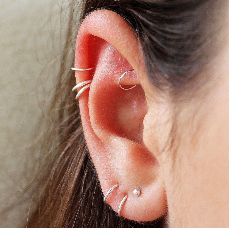 Rook Hoop Daith Piercing Jewelry Tiny Hoop Earrings Rook - Etsy UK