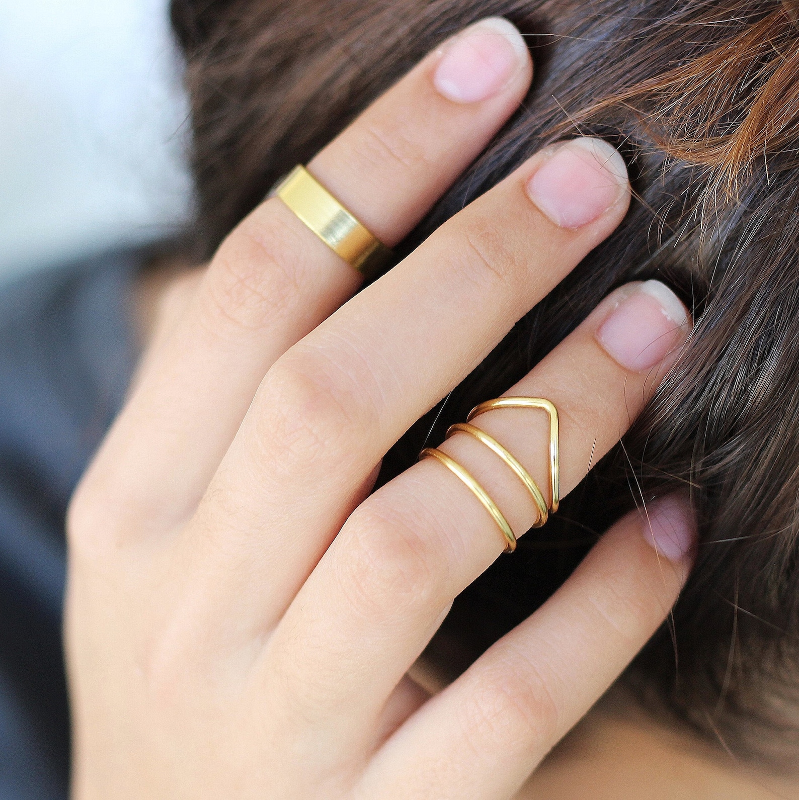 Silver Knuckle Ring Set of 4 Above the Knuckle Rings Stacking - Etsy