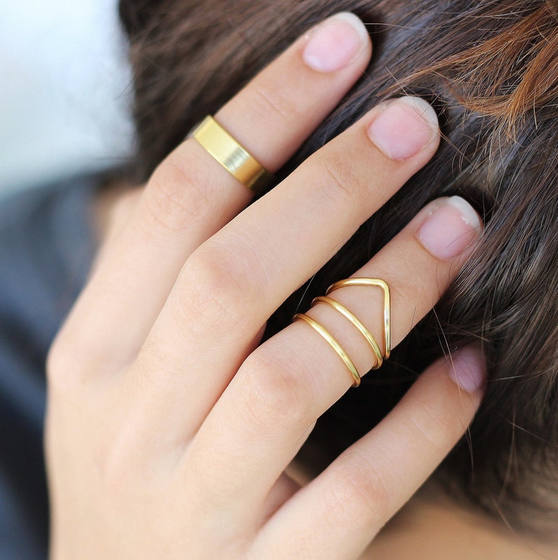 Silver Knuckle Ring Set of 4 Above the Knuckle Rings Stacking - Etsy