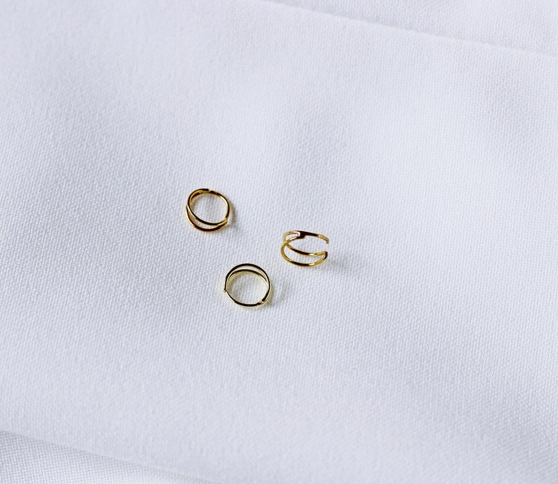 Double Helix Hoop Sterling Silver Helix Piercing Conch Hoop | Etsy