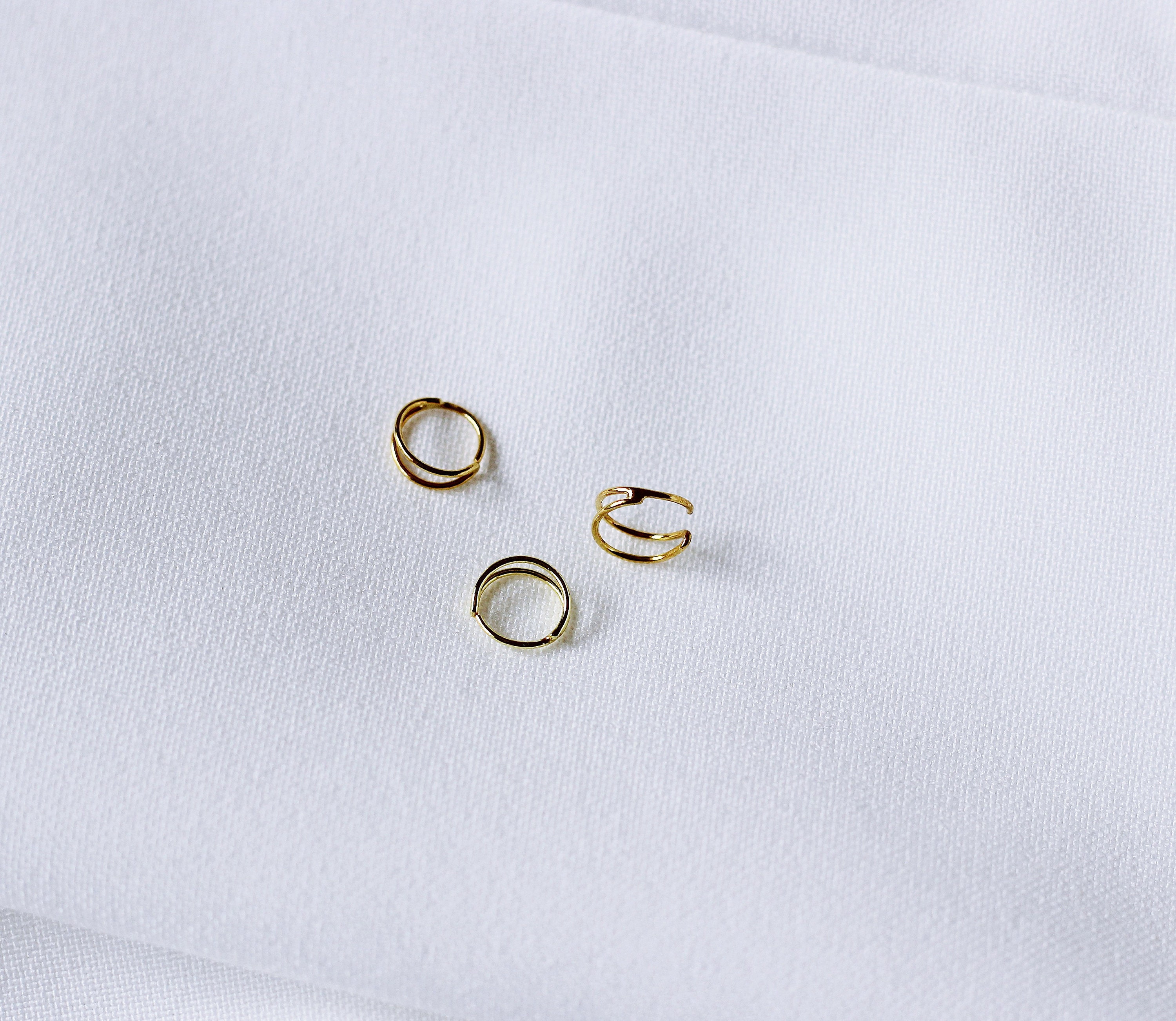 Double Helix Hoop Sterling Silver Helix Piercing Conch Hoop | Etsy