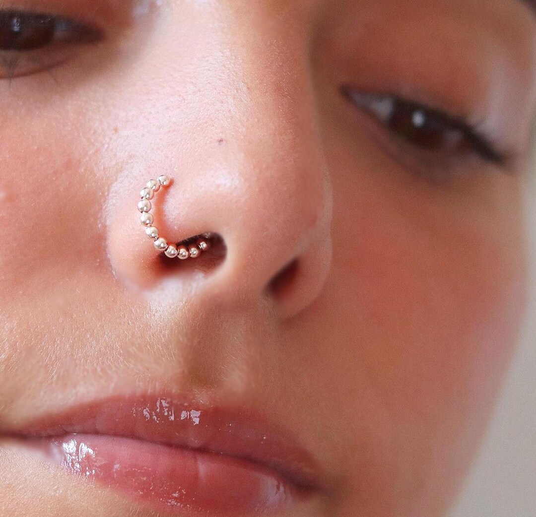Silver Nose Ring, 22G Nose Ring, Gold Nose Ring Hoop, Cartilage Earring ...