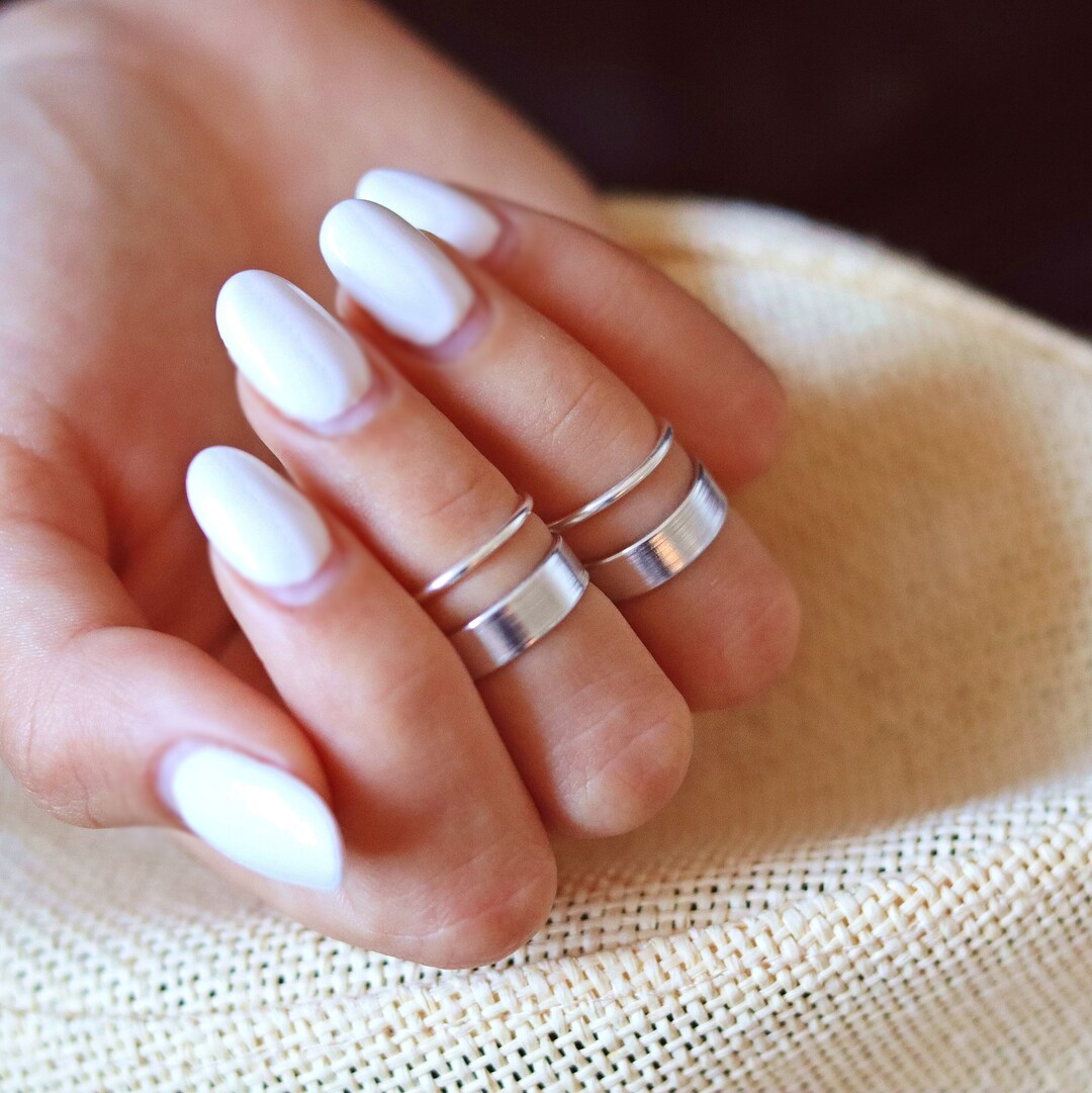 Stackable Midi Ring Silver Knuckle Ring Stackable Ring Set Silver Ring ...