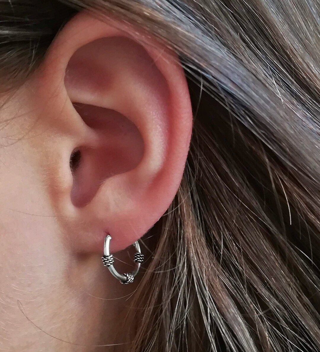 Small Hoop Earrings, Sterling Silver Hoops, Boho Hoop Earrings ...