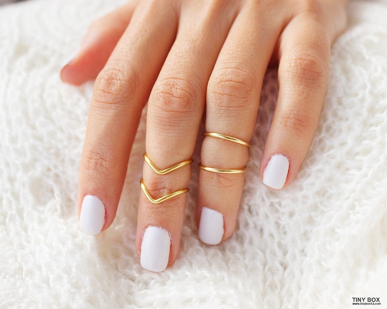4 Gold Knuckle Ring Set Above the Knuckle Rings Stacking | Etsy