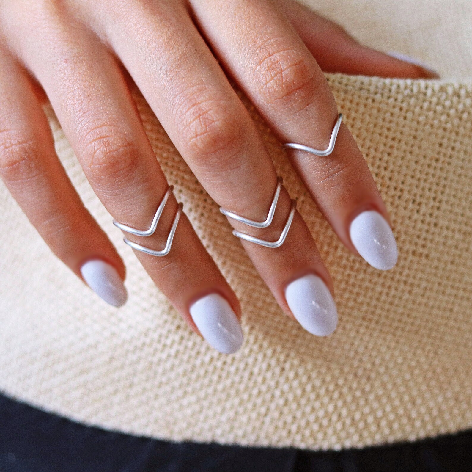 5 Chevron Knuckle Rings Above the Knuckle Rings Adjustable Rings Mid ...