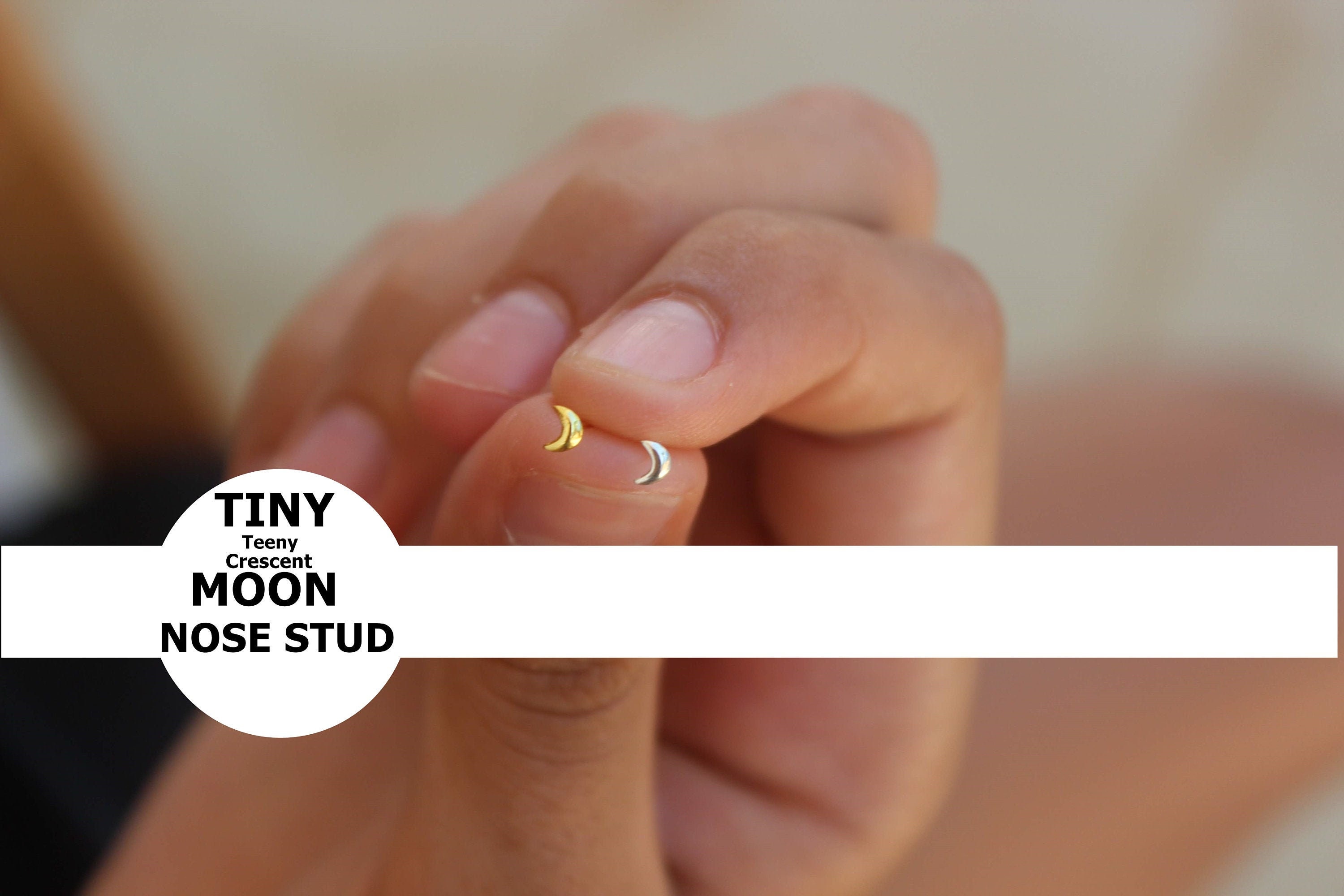 Tiny Moon Nose Stud Tiny Nose Stud Moon Nose Ring Small | Etsy