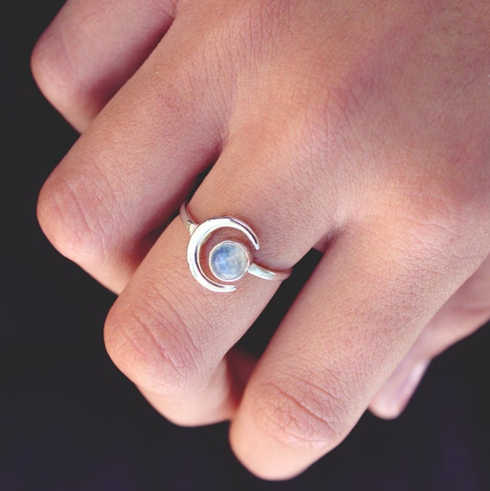 Moonstone Ring for Women Raw Stone Ring Moonstonecelestial | Etsy
