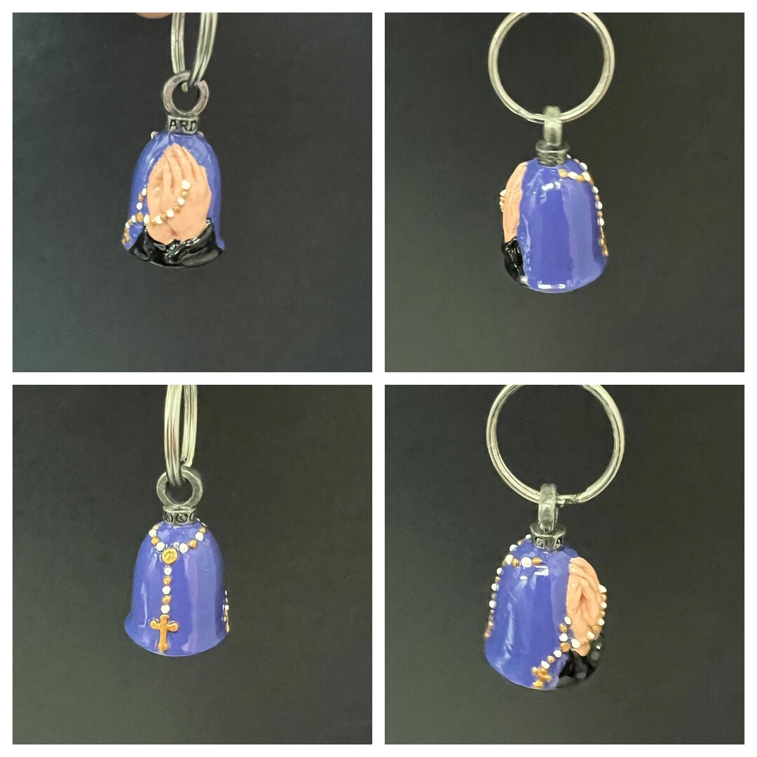 Praying Hands Hand Painted Guardian Bell – Good Luck Charm for ...