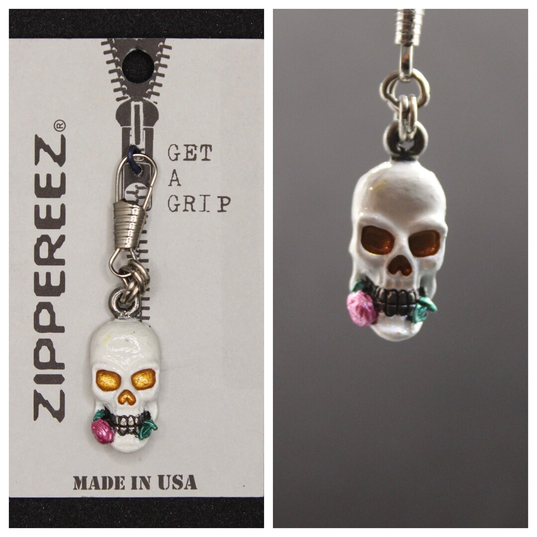 Skull Hand Painted Zipper Pull - Skull-zp08-zp-7637 - Etsy