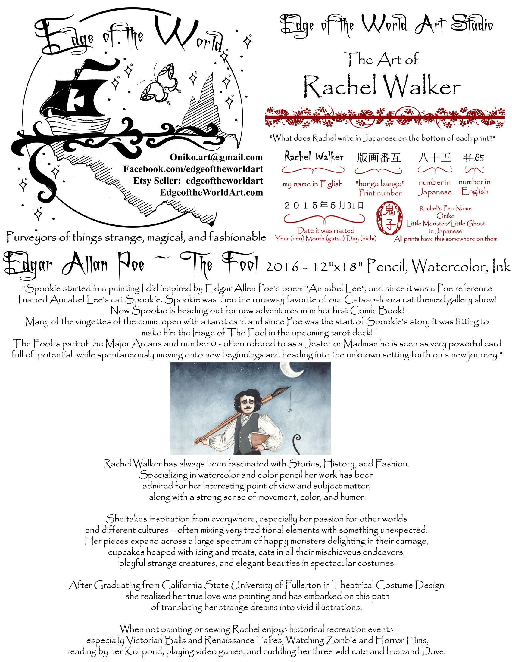 Edgar Allan Poe, the Fool, Tarot Card, Black Cat, Writer, Gothic ...