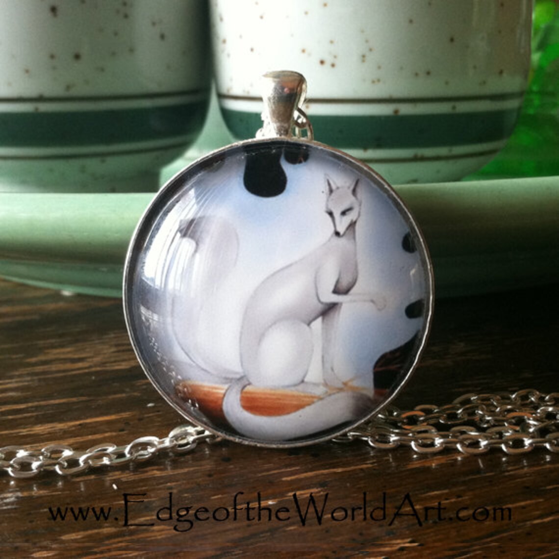 NECKLACE Kitsune Japanese Fox Spirit Yokai Demon Nine - Etsy