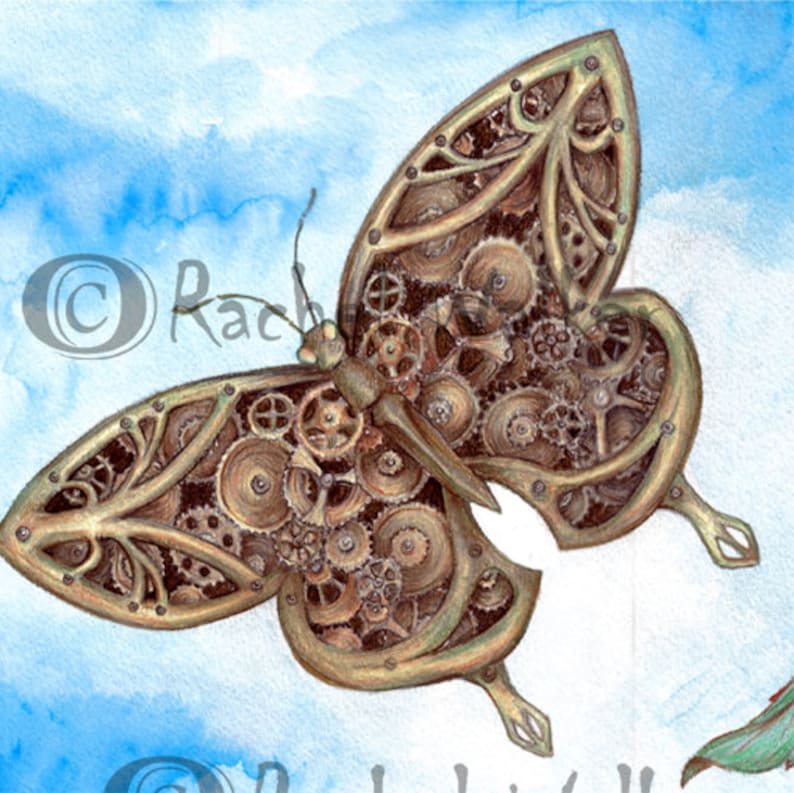 Clockwork Butterfly, Steampunk, Neo-victorian, Fantasy, Metal, Mechanic ...