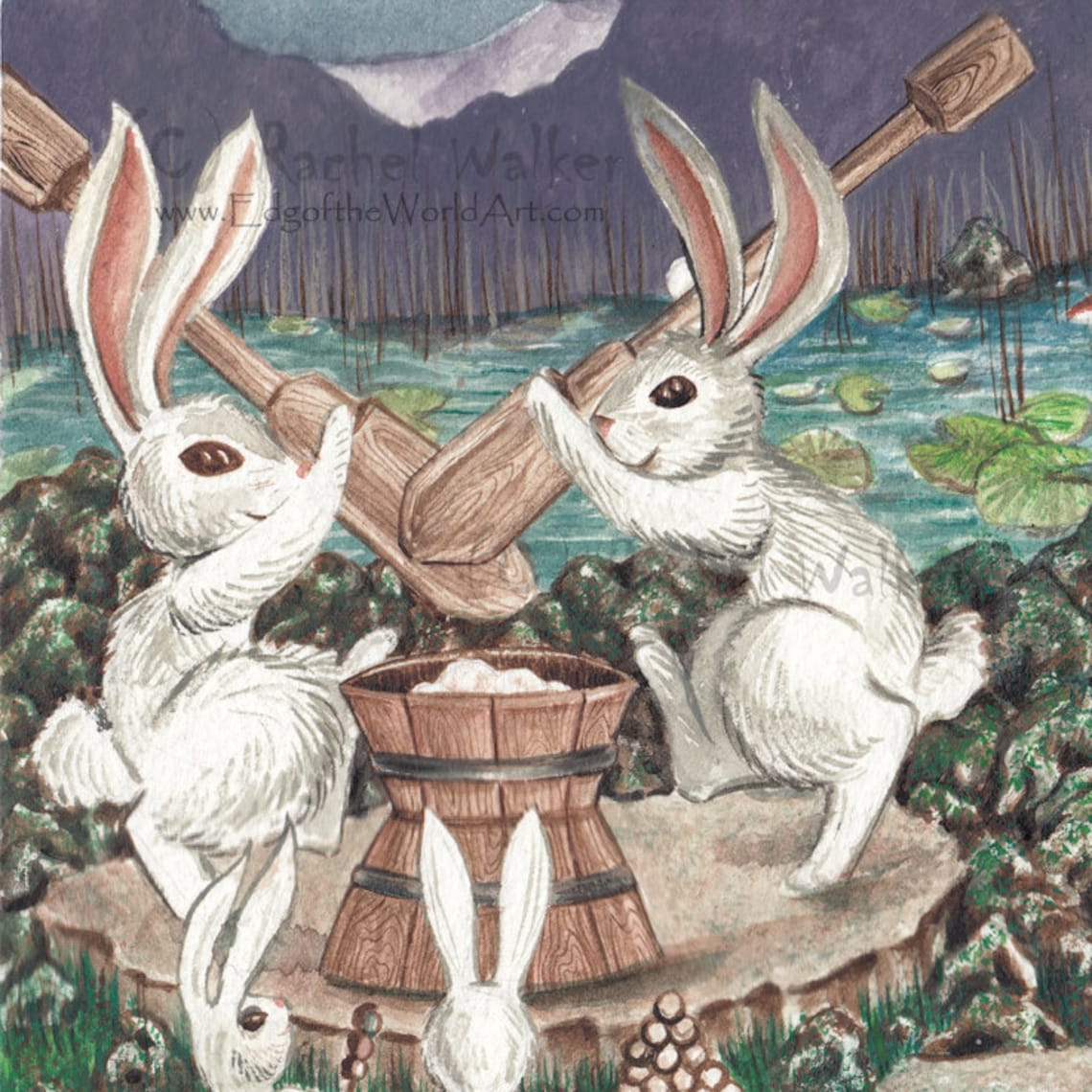 Rabbits on the Moon, Mochi, Moon Viewing, Otsukimi, Jugoya, Yokai ...