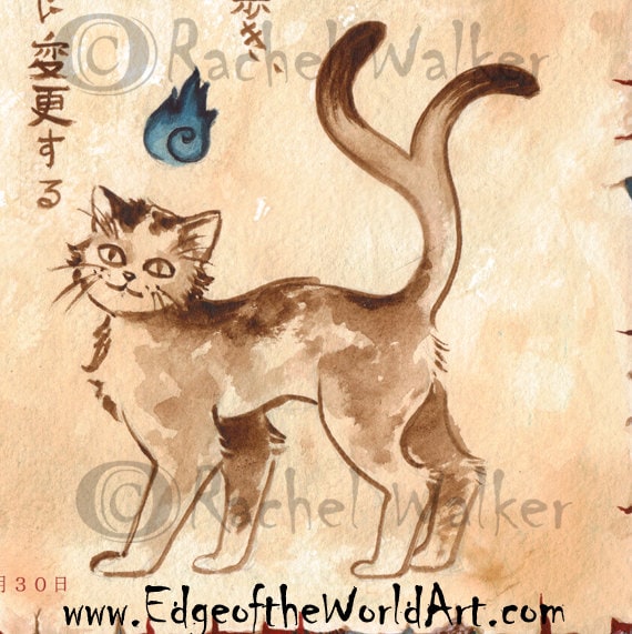 Nekomata, Yokai, Happy, Japanese, Creatures, Kaiju, Monster, Demon, Cat ...