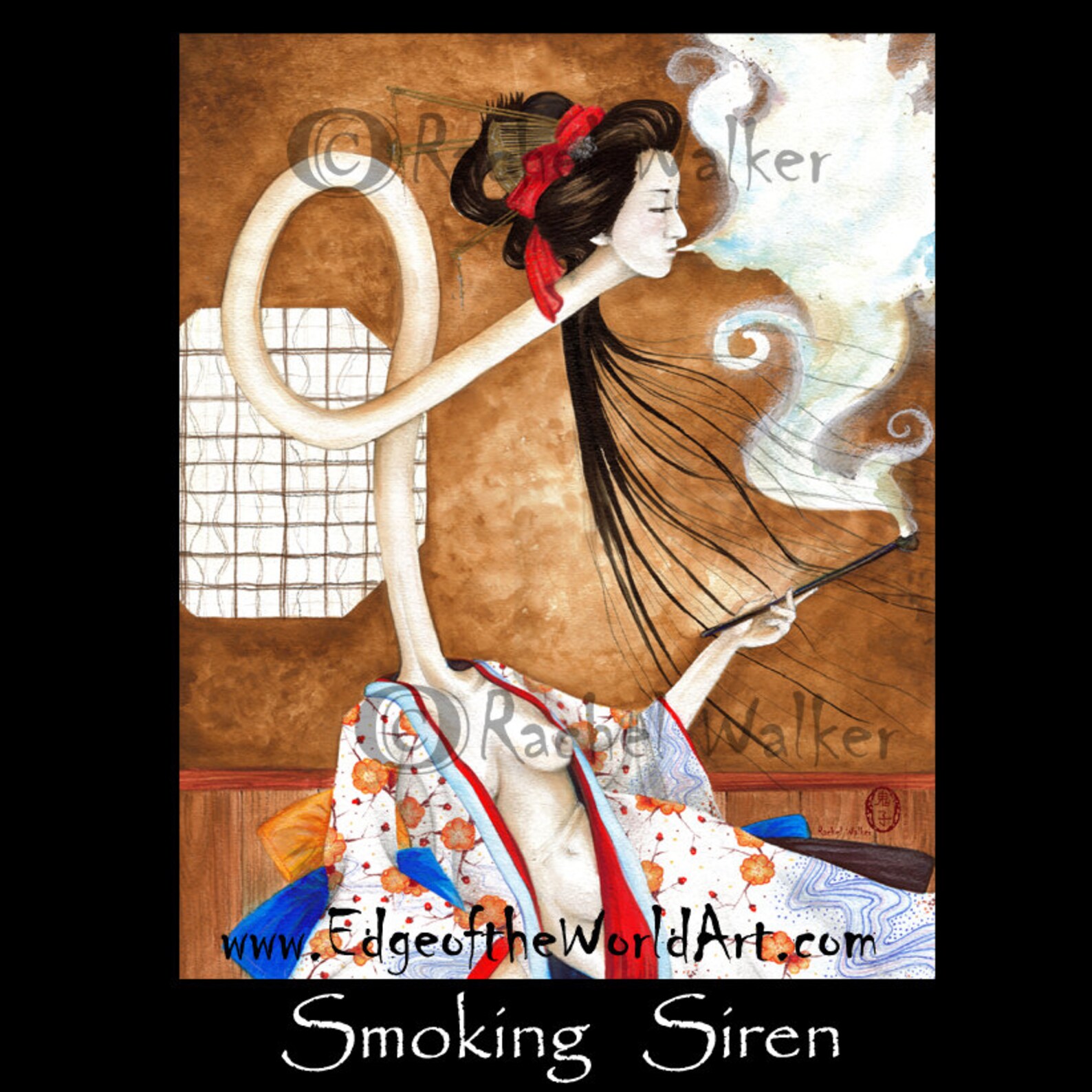 Smoking Siren Yokai Rokurokubi Japan Monster Demon - Etsy