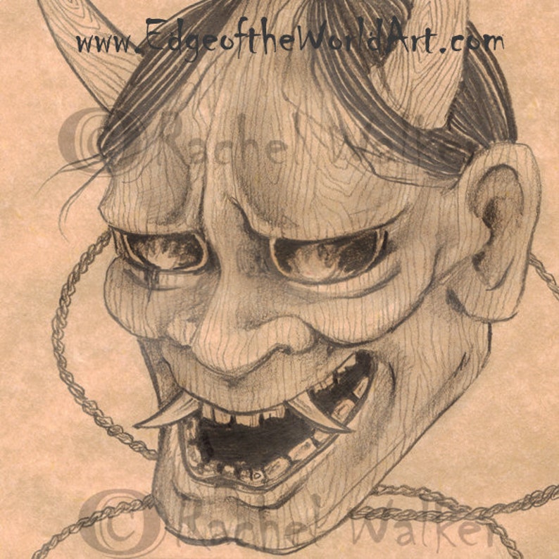 Hanya Sketch, Print, Japan, Yokai, Folklore, Creature, Demon, Scroned ...
