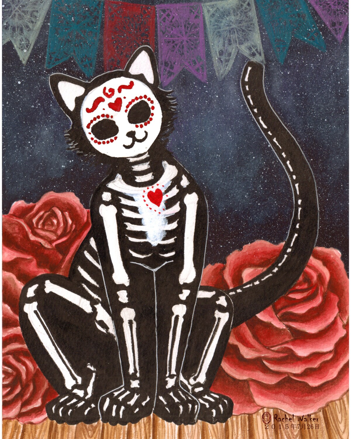 Frida, Skeleton Cat, Day of the Dead, Memorial, Familiar, Creepy, Cute ...