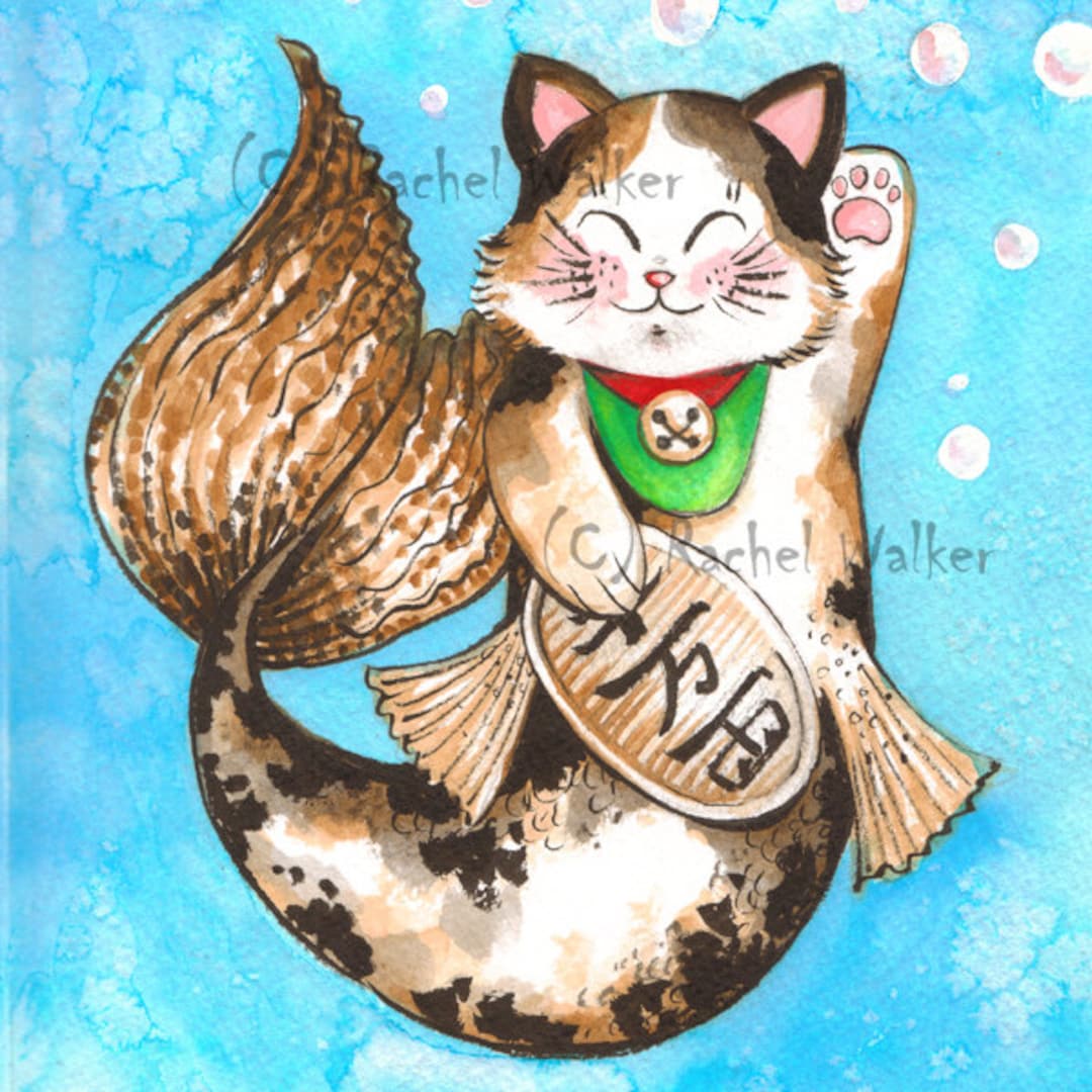 Catfish, Catmaid, Mercat, Mermaid Cat, Neko, Maneki Neko, Japanese ...