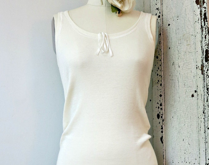 Vintage Lingerie VEDONIS 1940s Ivory Cotton/wool Tank Style Camisole ...