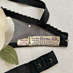 Vintage Lingerie 1950s PERMALIFT Black Nylon and Rayon Burlesque Fetish ...