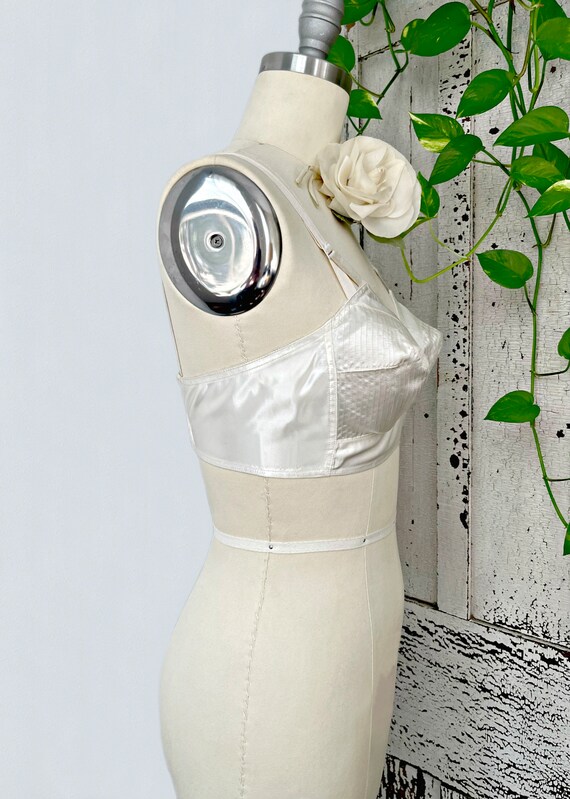 Vintage Lingerie 1950s Exquisite Form White Rayon Sat… Gem