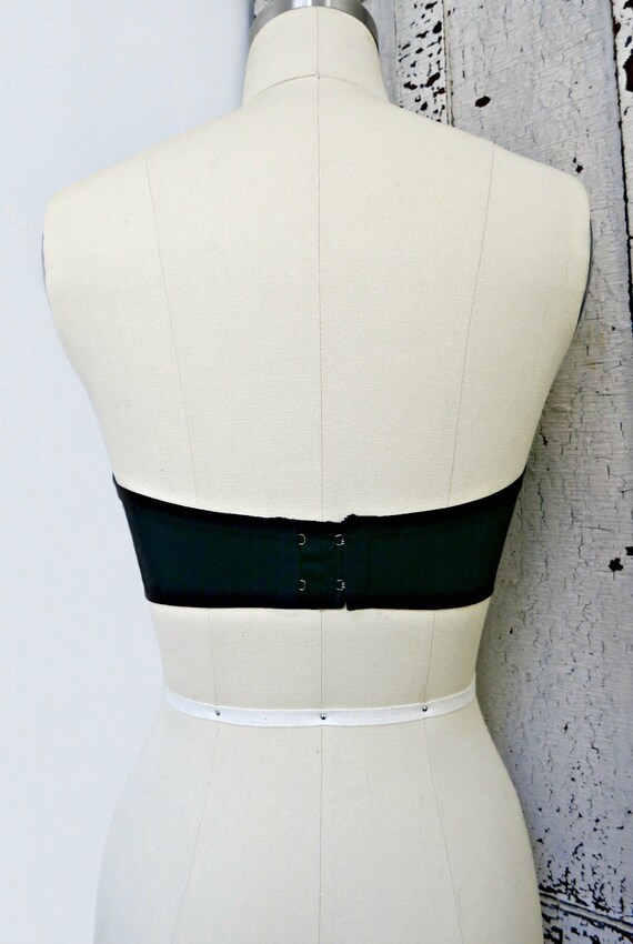 Vintage lingerie 1940s BESTFORM black rayon satin & e… - Gem