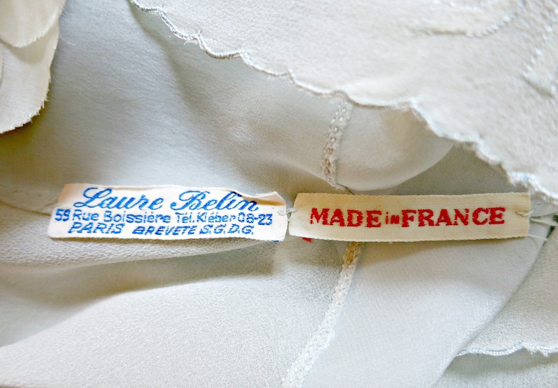 Vintage Lingerie 1940s/1950s LAURE BELIN French Handmade Dove Grey Silk ...