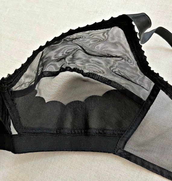 Vintage lingerie 1950s PERMALIFT black nylon and rayo… - Gem