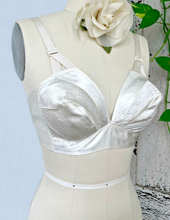 Vintage Lingerie 1950s Exquisite Form White Rayon Sat… Gem