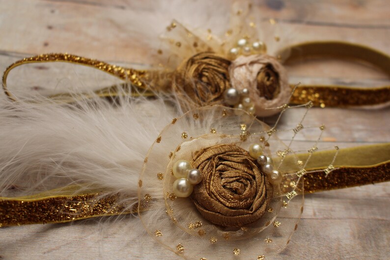 Golden Headband Golden Hair Accessory Baby Headband Newborn - Etsy