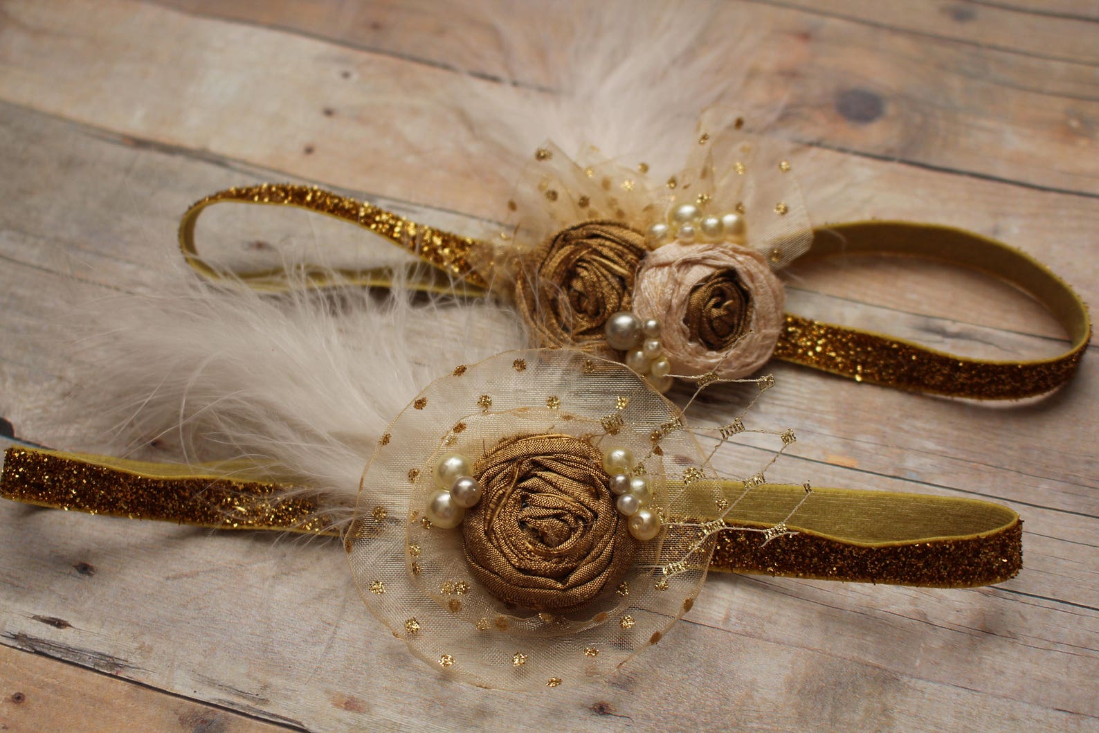 Golden Headband Golden Hair Accessory Baby Headband Newborn - Etsy